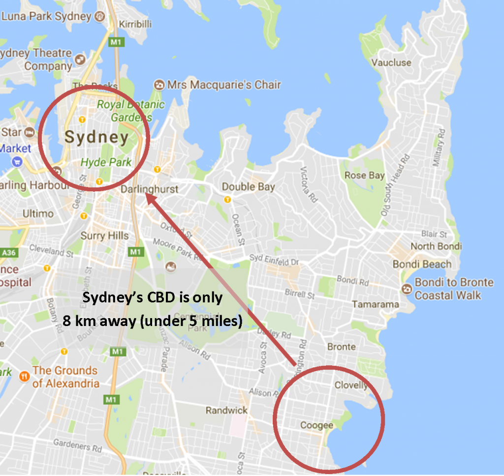 Coogee – Sydney map – International Motor Impairment Conference